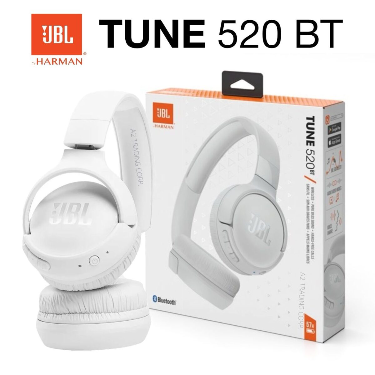 JBL Tune520BT Wireless Bluetooth On Ear Headphone - White | Cellular Stockpile