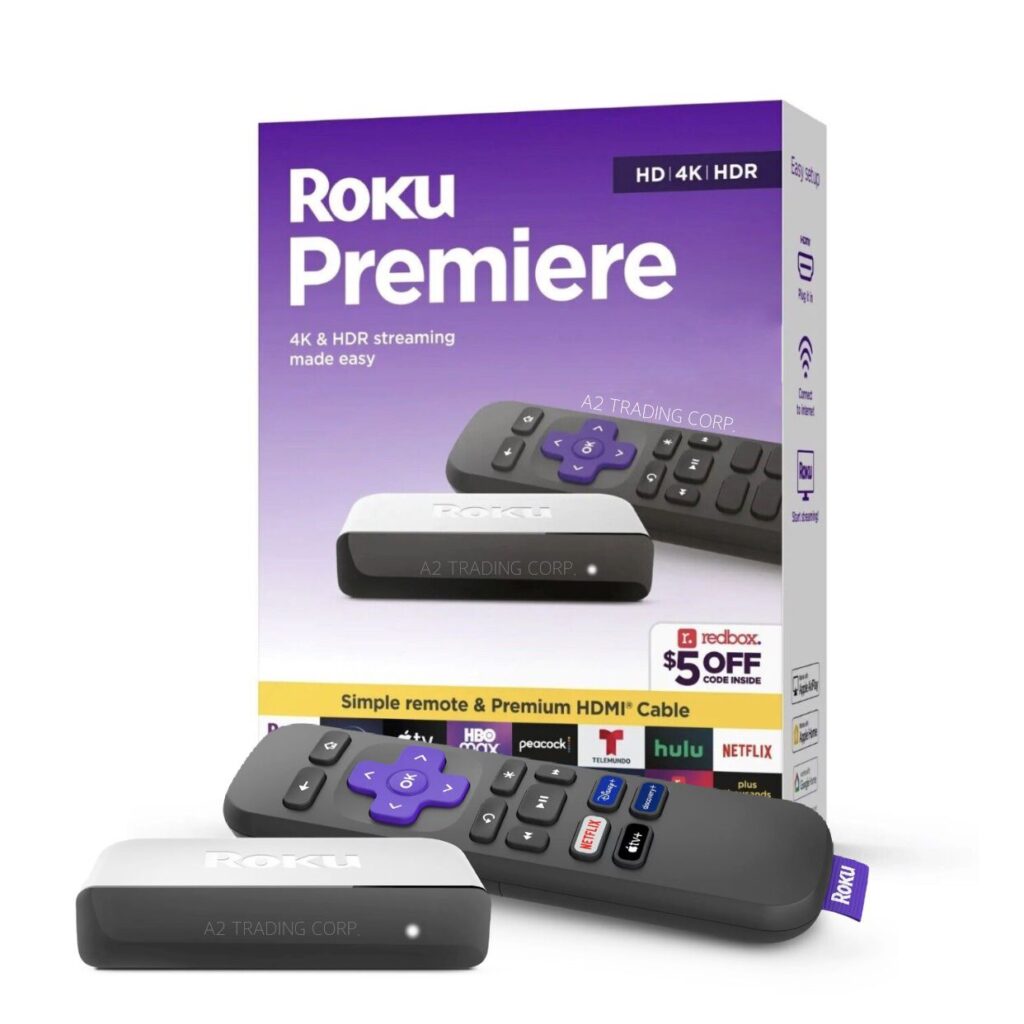 Roku Premiere HD/4K/HDR Streaming Media Player with Simple Remote and ...