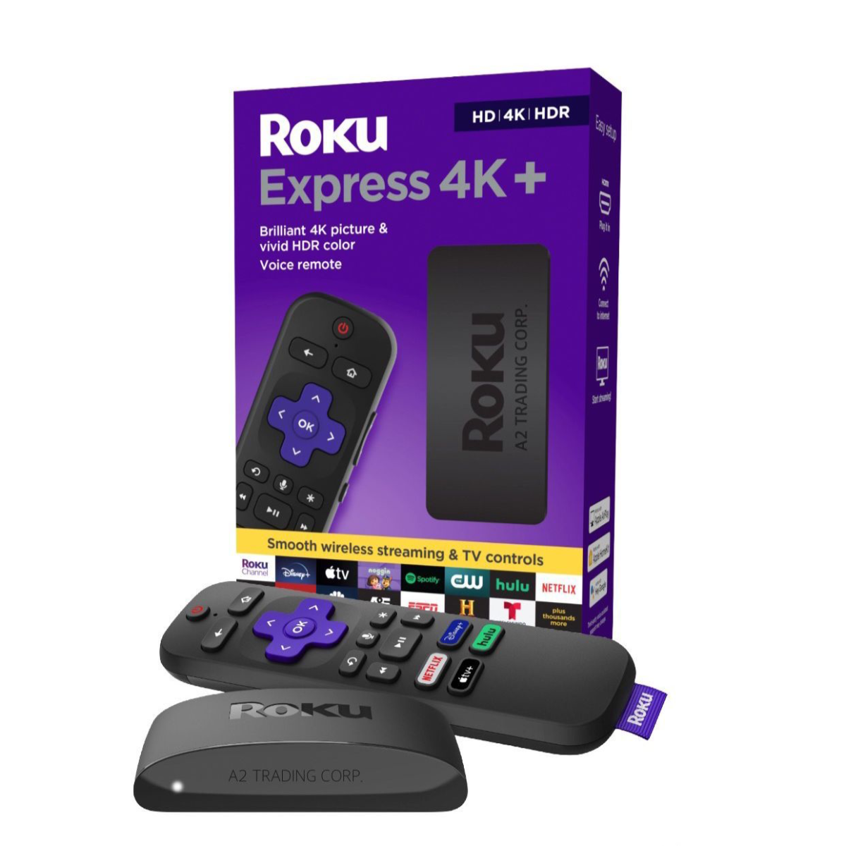 Roku Express 4K+ Streaming Media Player HD/4K/HDR with Voice Remote ...