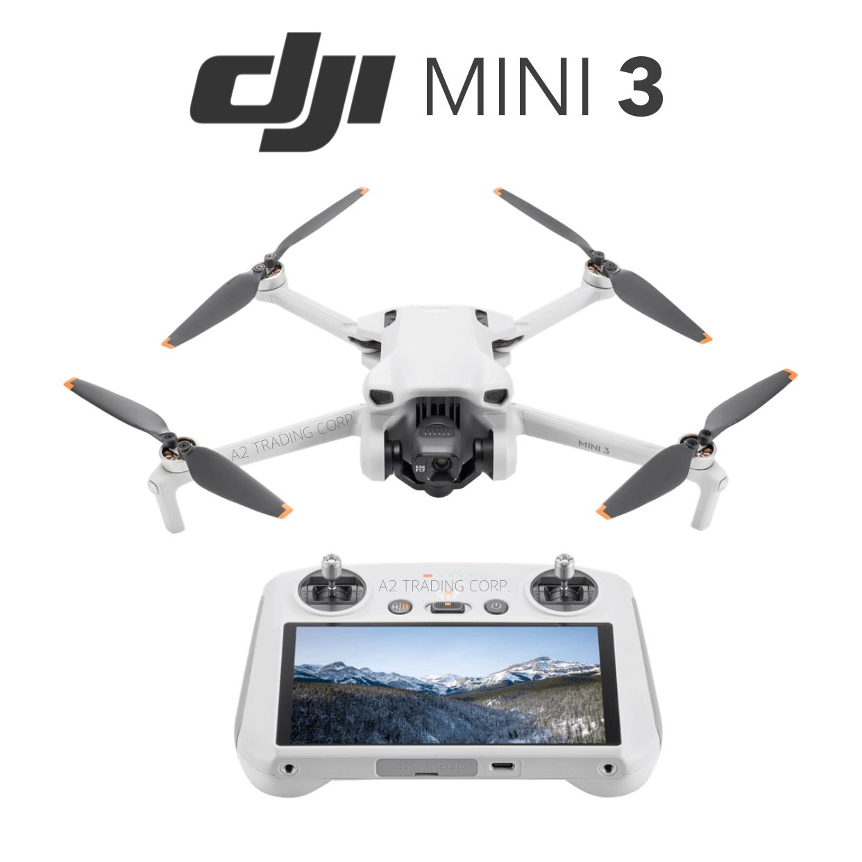 DJI Mini 3 Drone with Built-in Screen RC Remote Control - Gray | Cellular Stockpile